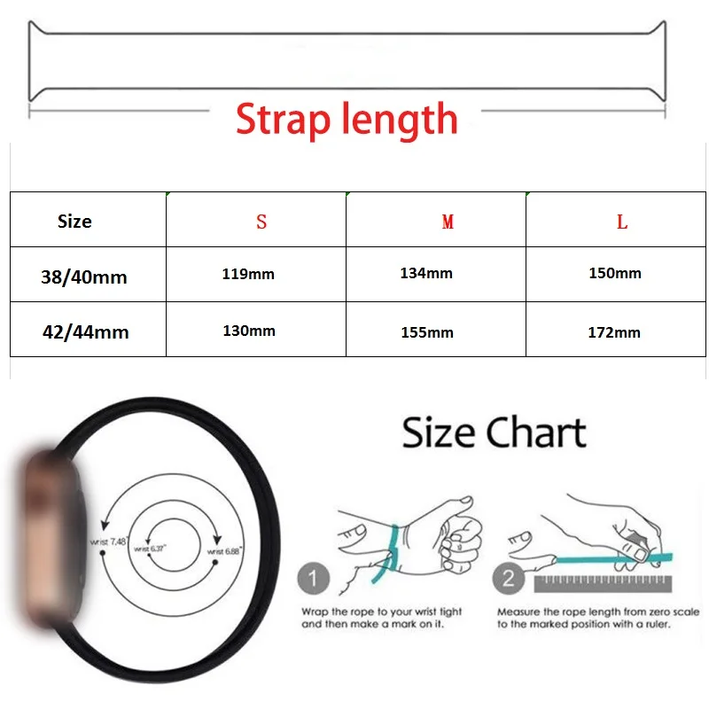 Watchband Braided Solo Loop Band For Apple 40mm 44mm 38mm 42mm Series 6 ...