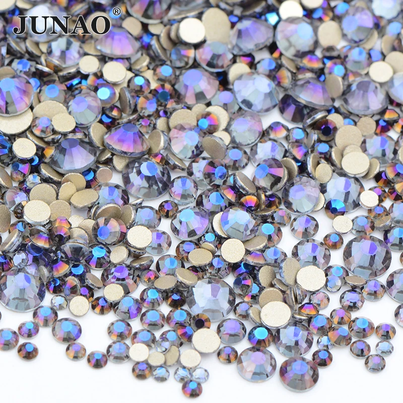 JUNAO Wholesale 40 Color Non Hotfix Strass Rhinestones