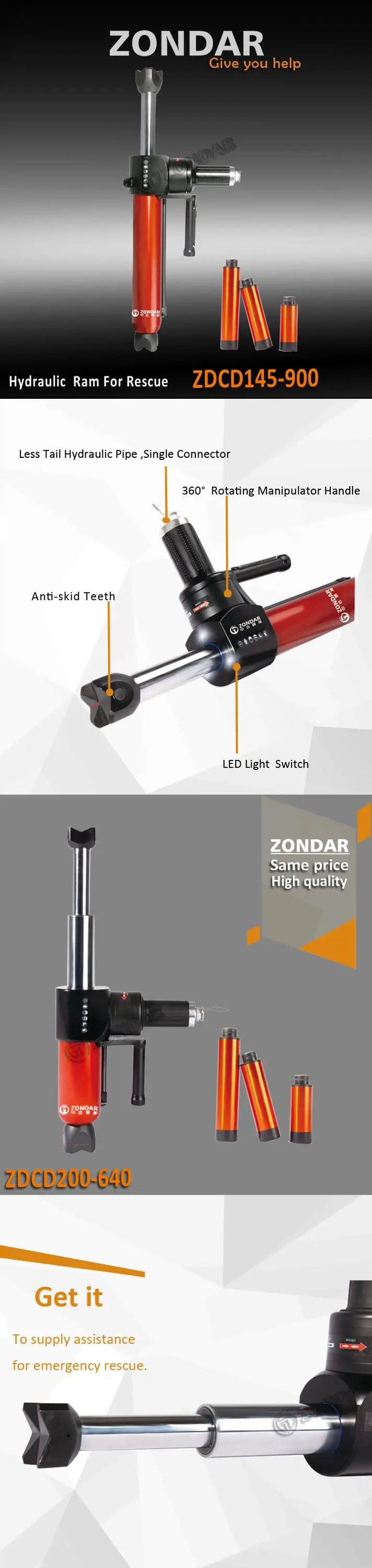 Hydraulic Telescopic Cylinder Ram Hydraulic Rescue Metal Ram Hydraulic ...