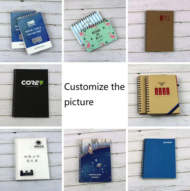 Custom Printed Vintage Kraft Paper Coil Notebook
