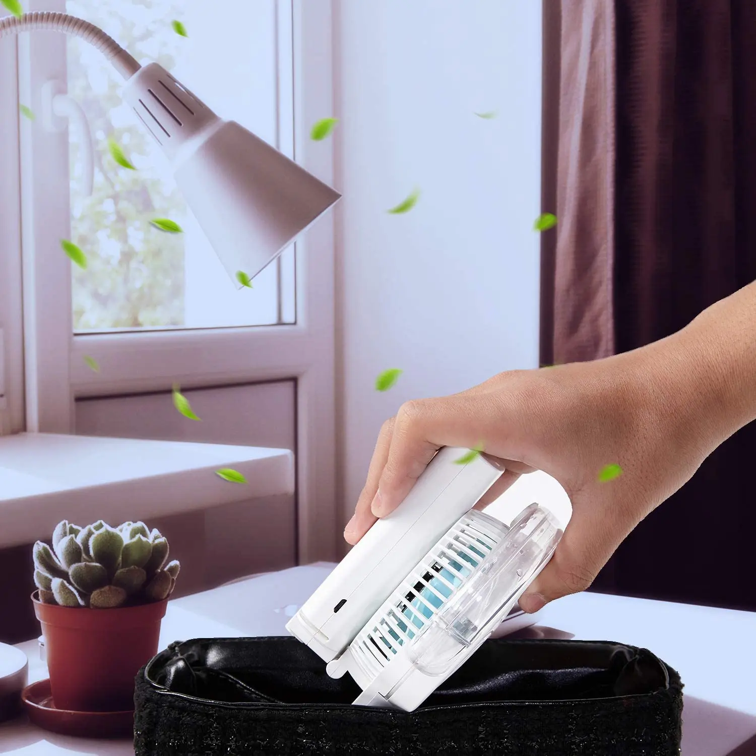 Handfan HF318 - Compact, Foldable Air Cooler with LED Lights