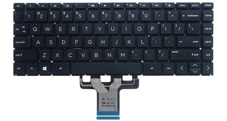 HP 14-CE Laptop Keyboard - Black, Standard, and Wrist Support