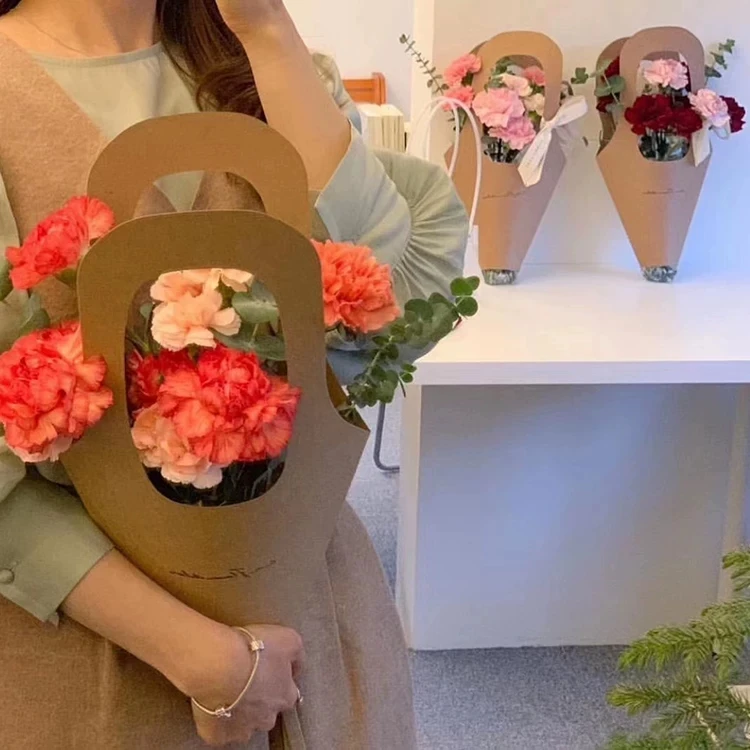 Luxury Fancy Paper Flower Bouquets Carrier Bag for Fresh Flower ...