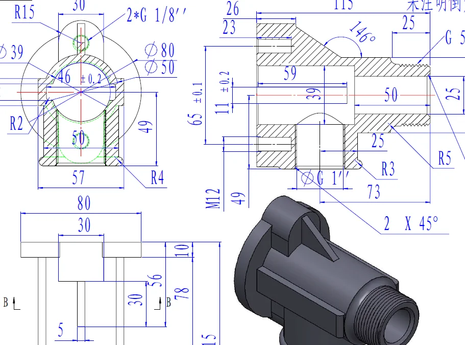 Ductile iron casting made according to customers drawings or samples