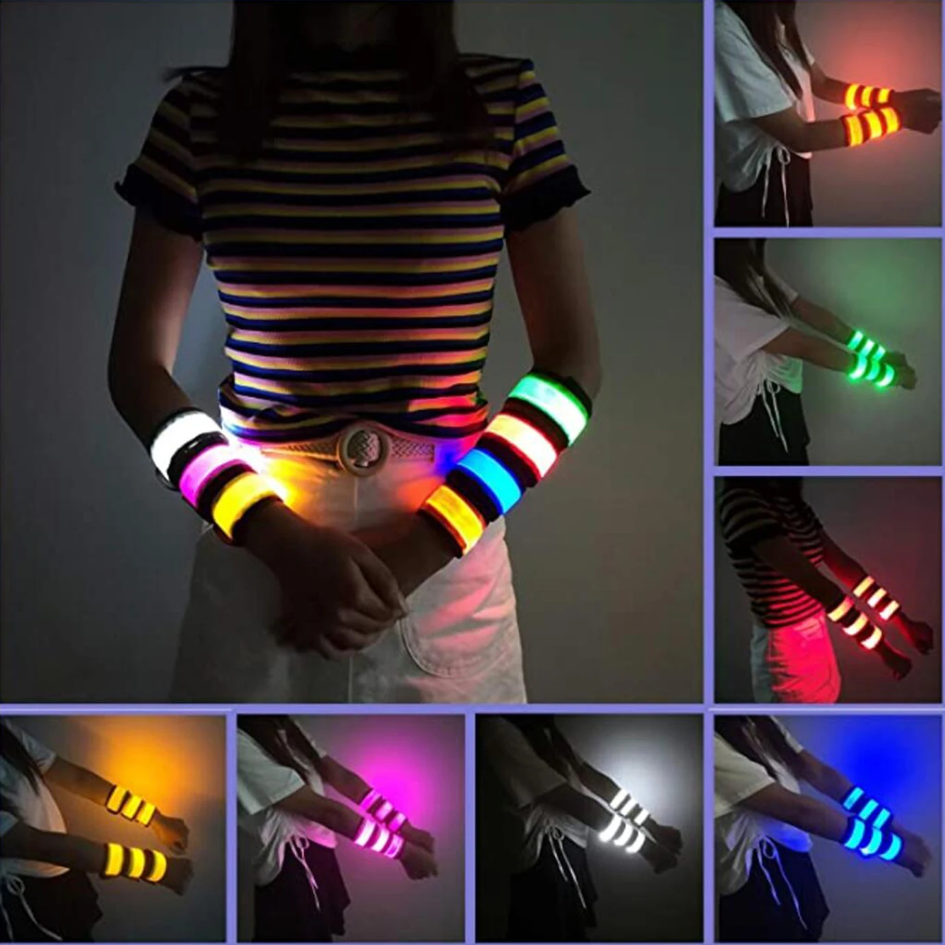 Wholesale Adjustable Reflective Led Light Running Safety Arm Band ...