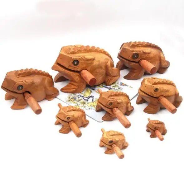 Thailand Mango Frogs Wood Voice Carving Toads Decorations