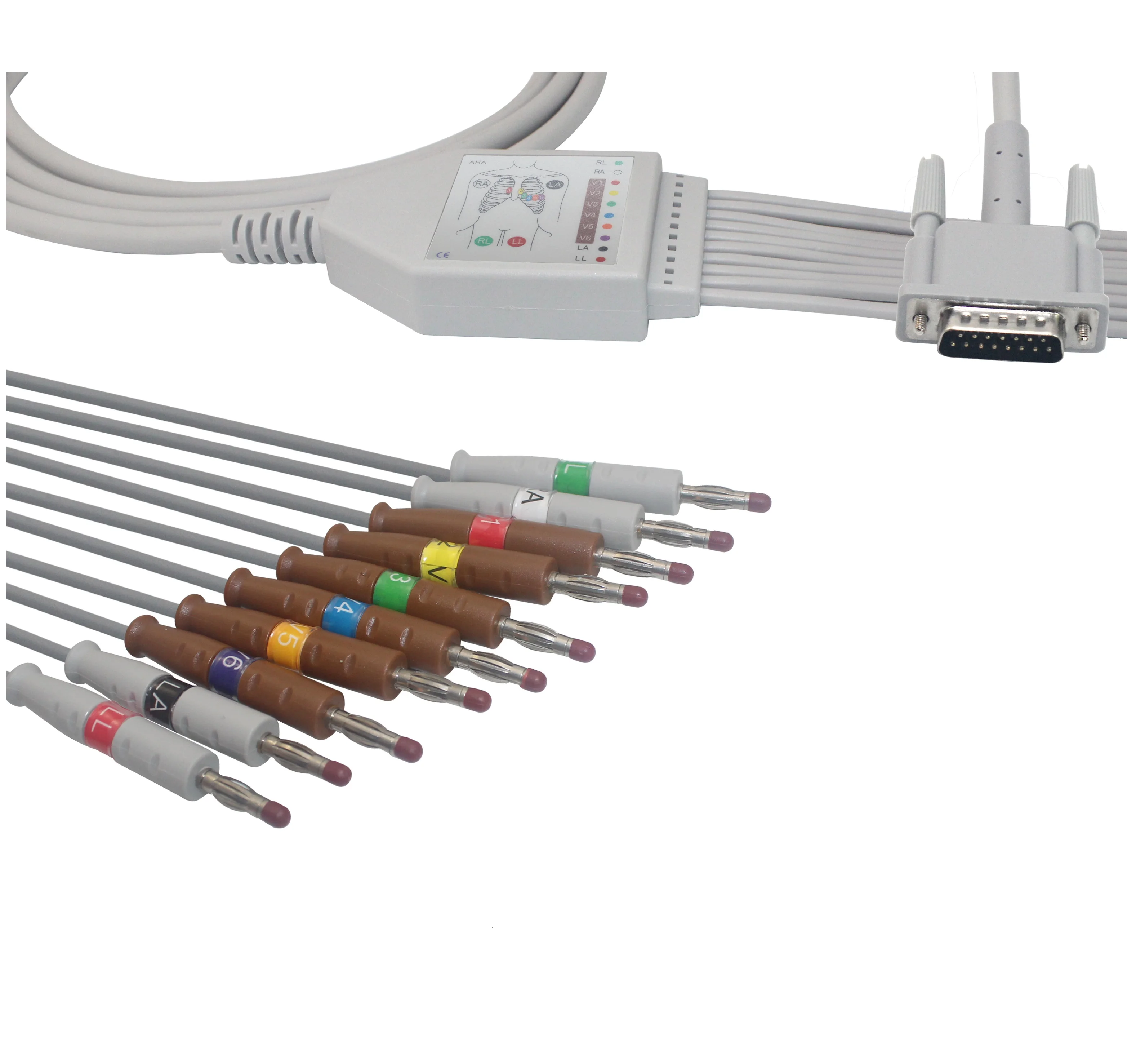 Medical Supplies Hp M1770a/m1771a/m1772a/m2662a Aha Ekg Cables Banana ...