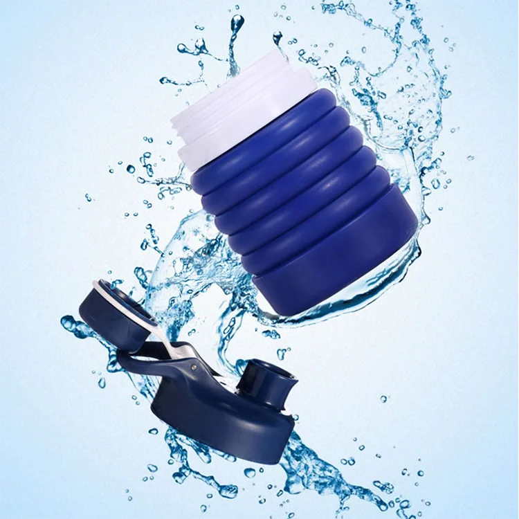 Eco Friendly 750ml 580ml Silicone Sports Travel Collapsible Flexible ...