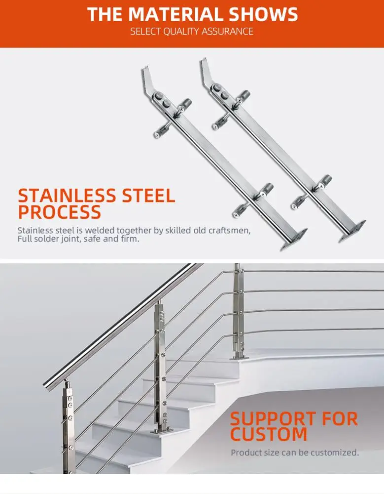 Tempered Laminated Glass Balustrade 201/304/316 Mild Stainless Steel ...