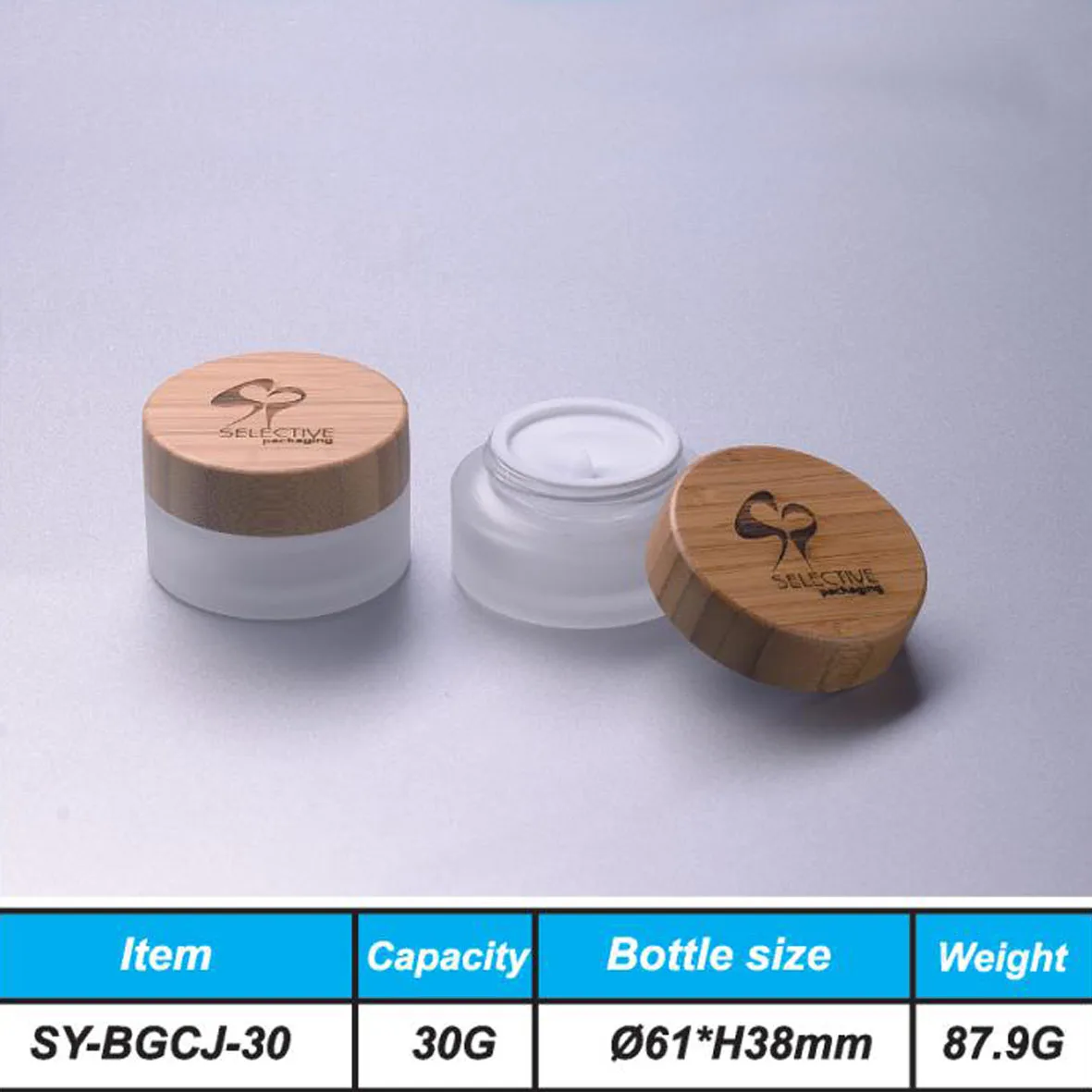 5g 15g 30g 50g 100g Matte Glass Cream Jar Empty Cosmetics Jars Sub ...