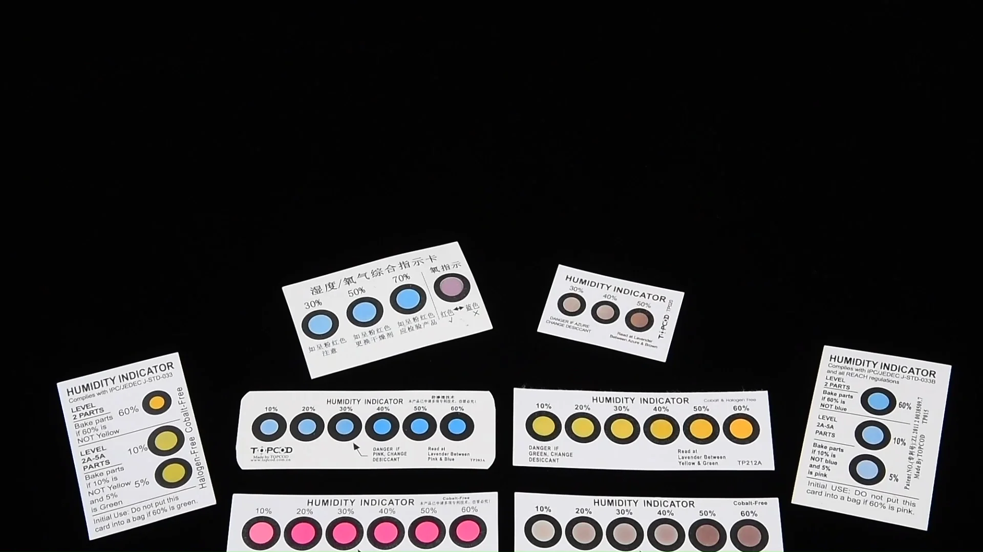 3 Dots 5%-10%-60% Cobalt Dichloride Free Blue To Pink Moisture ...