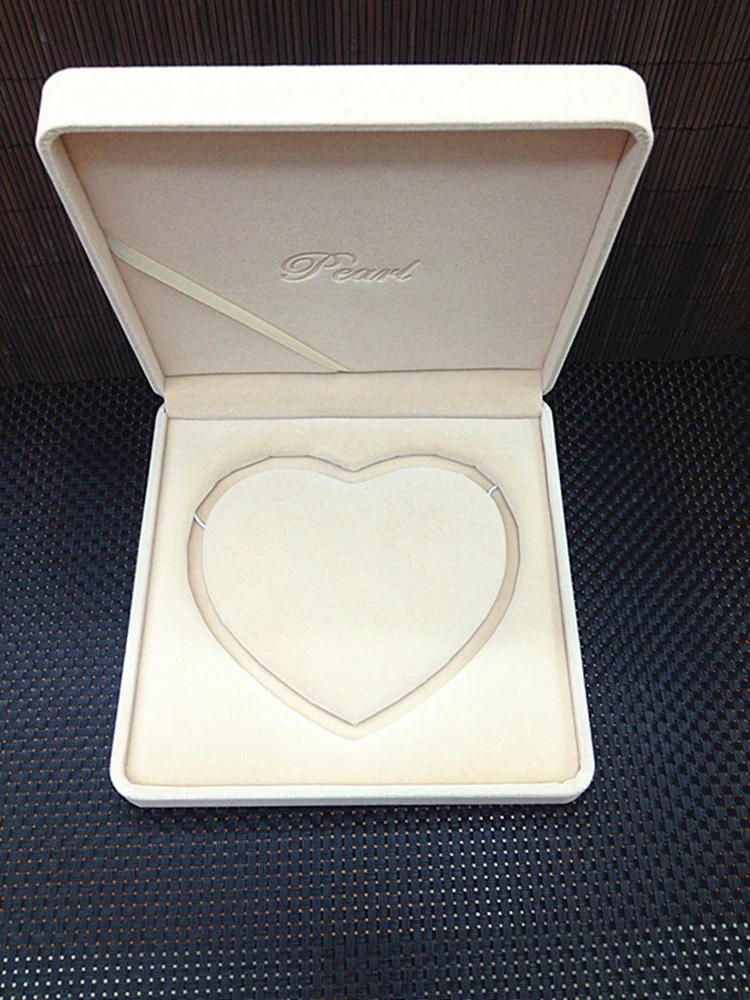 Komengo Pearl Mother Packaging Velvet Necklace Sets Hearts Jewelry Box
