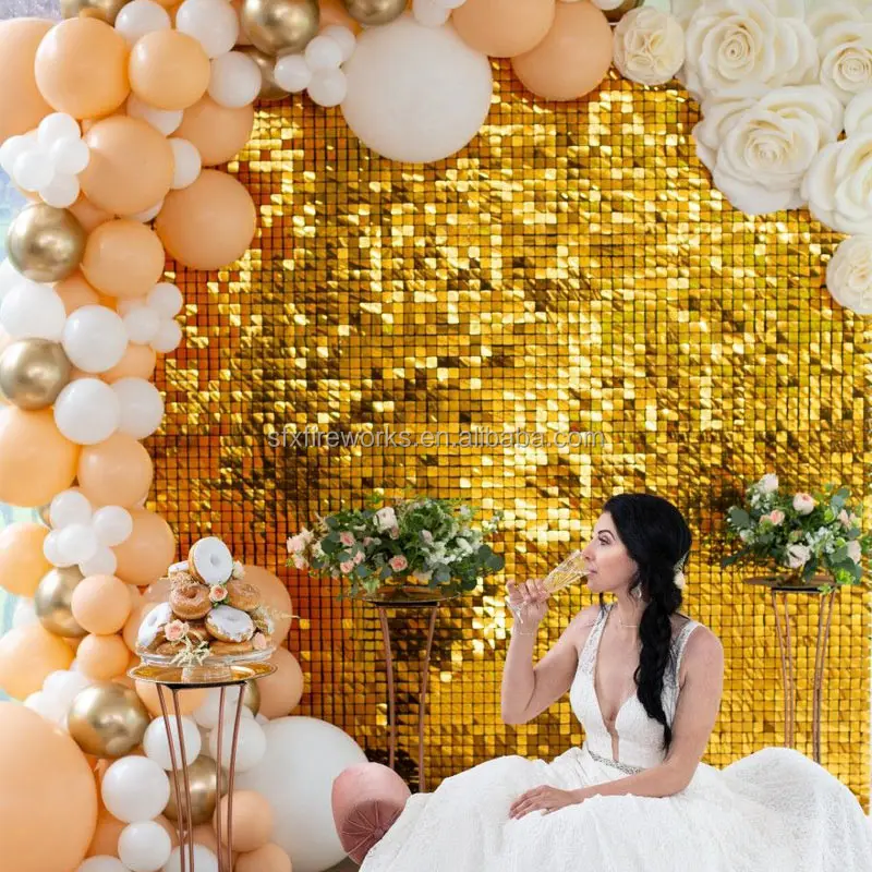 Wheat Luxury Gold Sequin Backdrop 3d Pannel Backkrop Shimmer Wall Panel ...