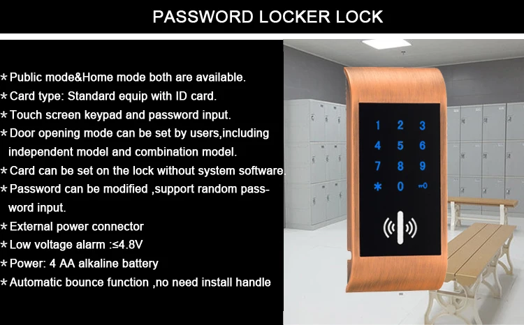 Smart ID Card Lock Digital Keypad Electronic Password Cabinet Lock ...