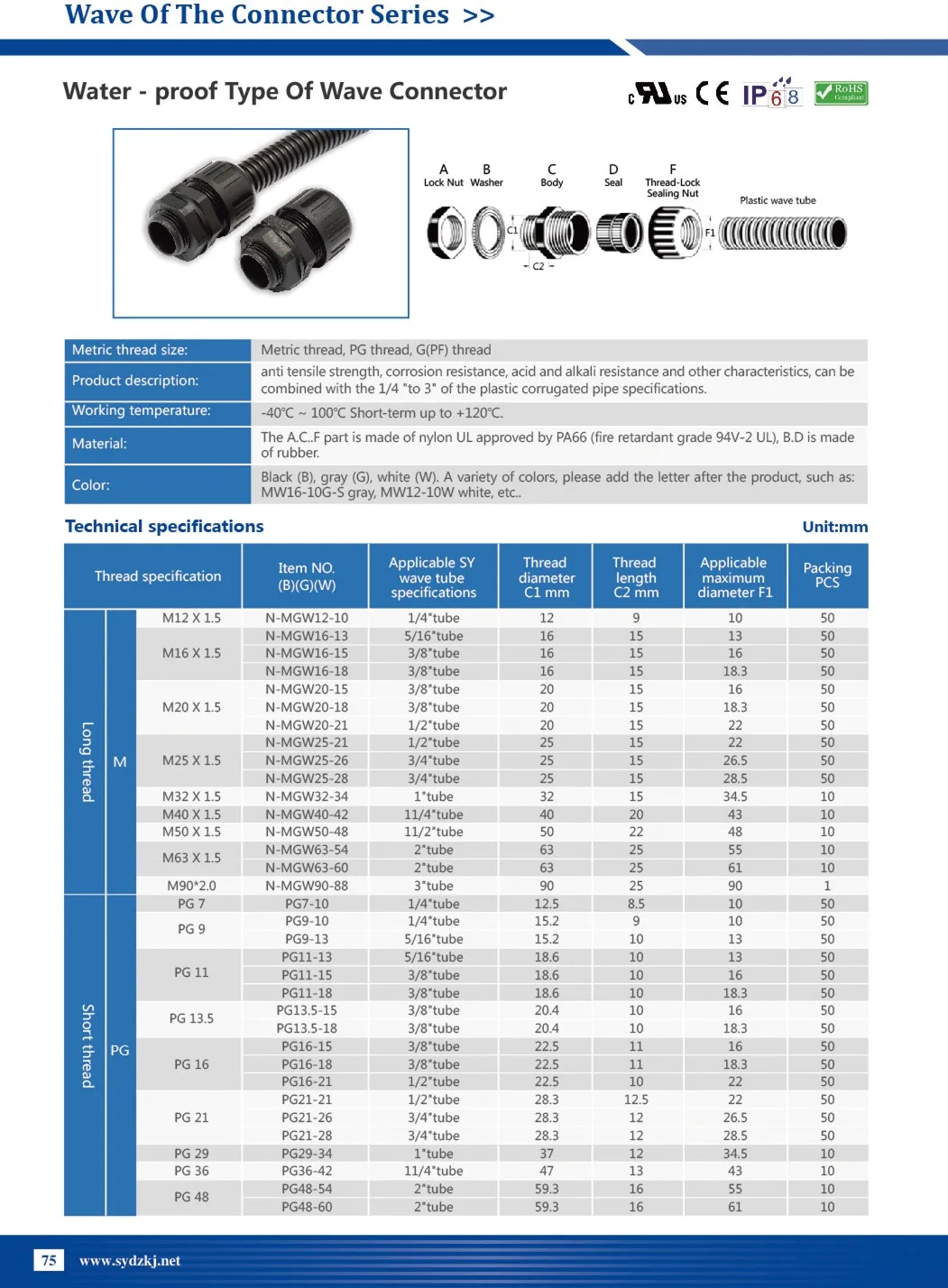 Sy Ip68 Wire Cable Protection Flexible Split Conduit Pa Pe Pp ...