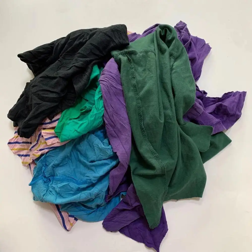 Used T-shirt Mixed Color 100% Cotton Rag For Industrial Clean - Buy ...