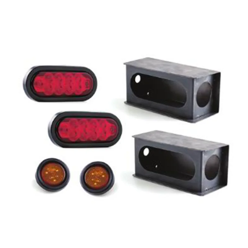 6 LED Trailer Tail Light Guard Box Kit - Durable & Efficient