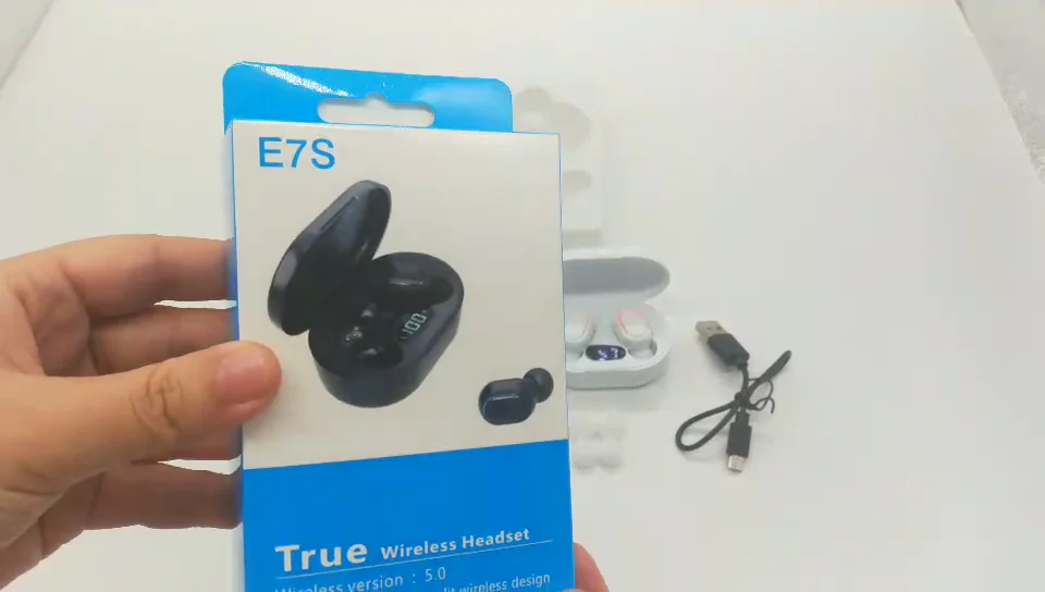 Hot Selling Tws E7s True Wireless Earbuds Handsfree Waterproof Earphone Vs A6 A7s A8 E7s Tws ...