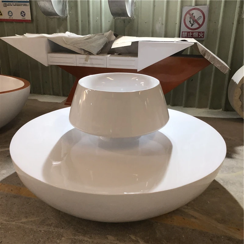 Fiberglass Big Round Commercial Waiting Bench Seat Chair For The Public ...