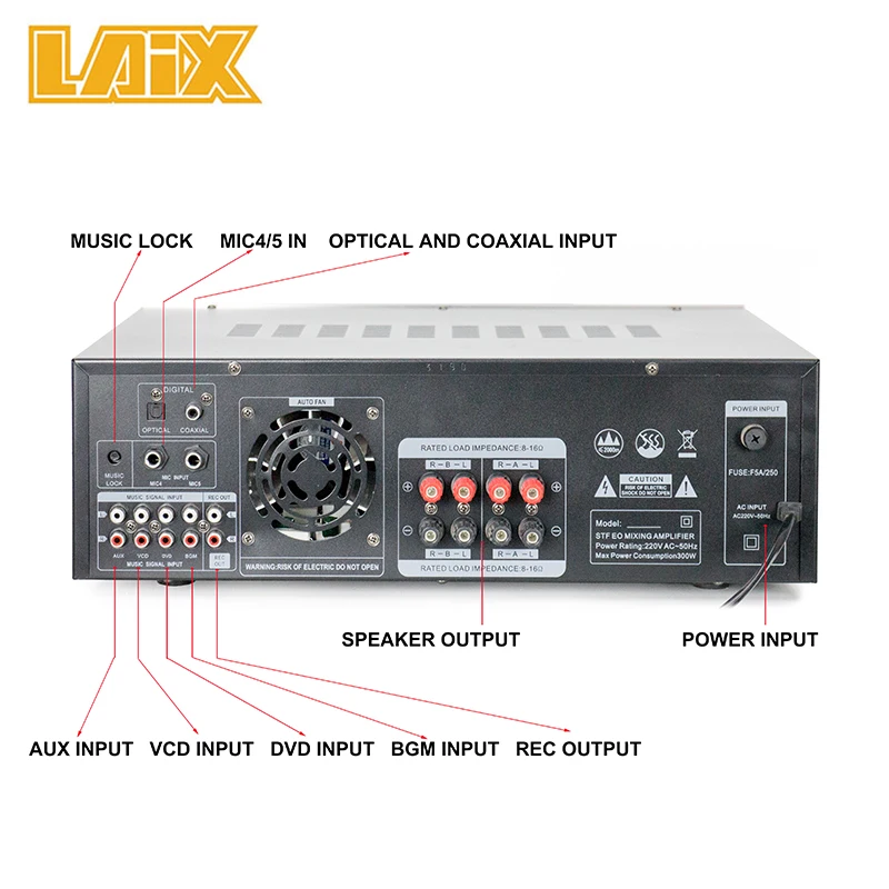 Sakura Amplifier - 100W Bluetooth Power Audio Amplifier