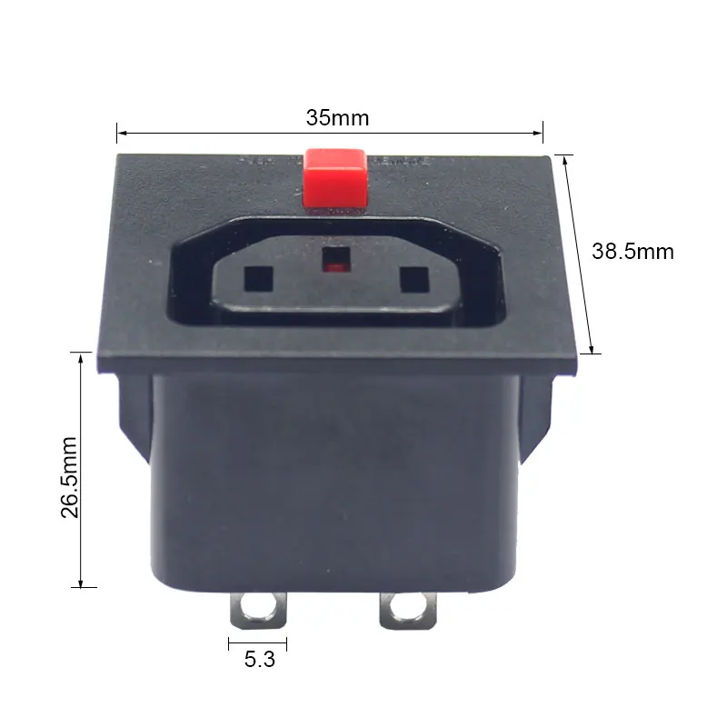 IEC 320 C13 Panel Mount Female Connector - Locking Socket for PDU
