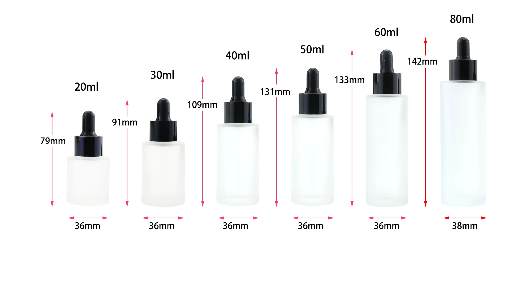 30ml,50ml,60ml,80ml,100ml,120ml Frosted Lotion Glass Bottle Serum ...