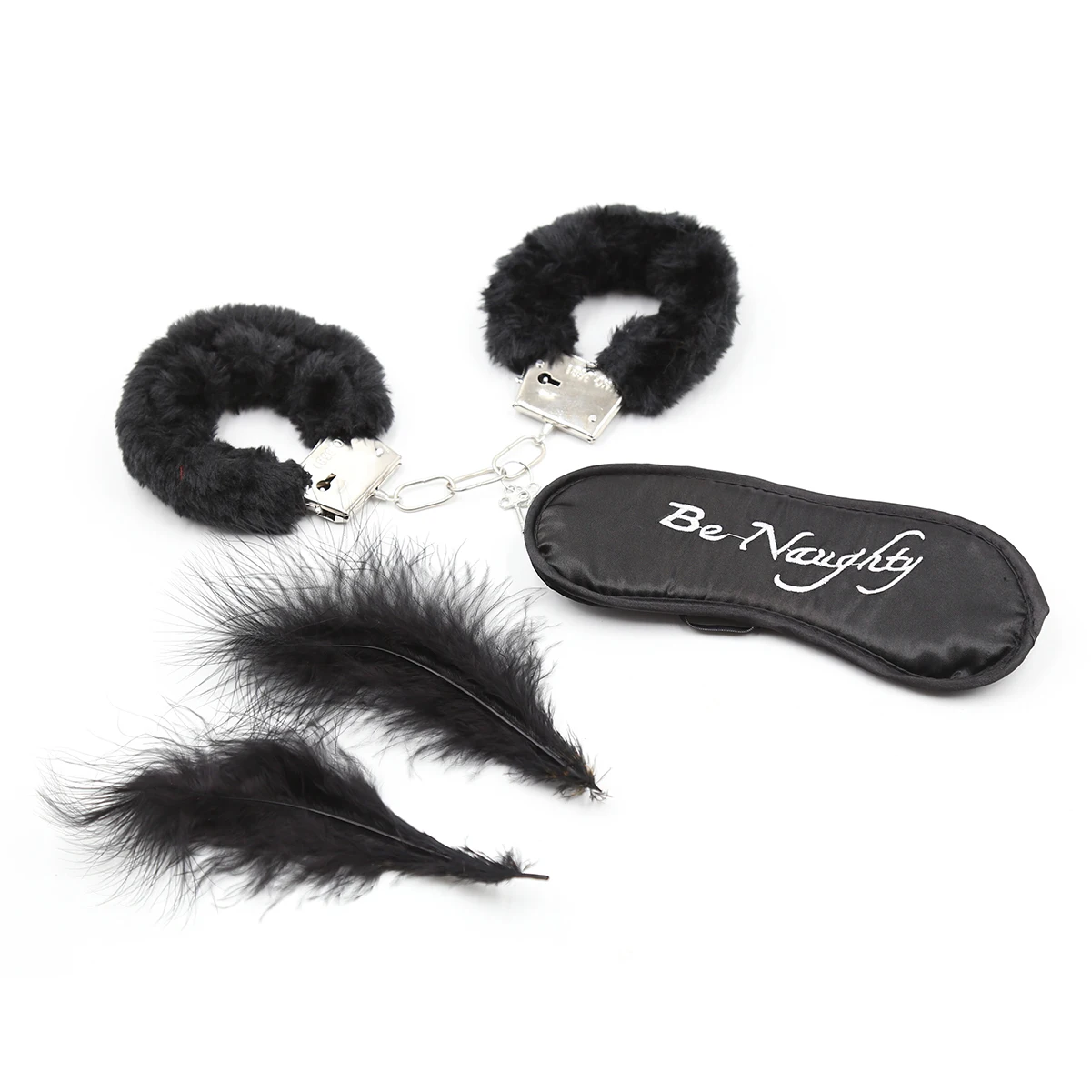 Sm Sexy Metal Furry Handcuffs Black Plush Stainless Steel Bdsm ...