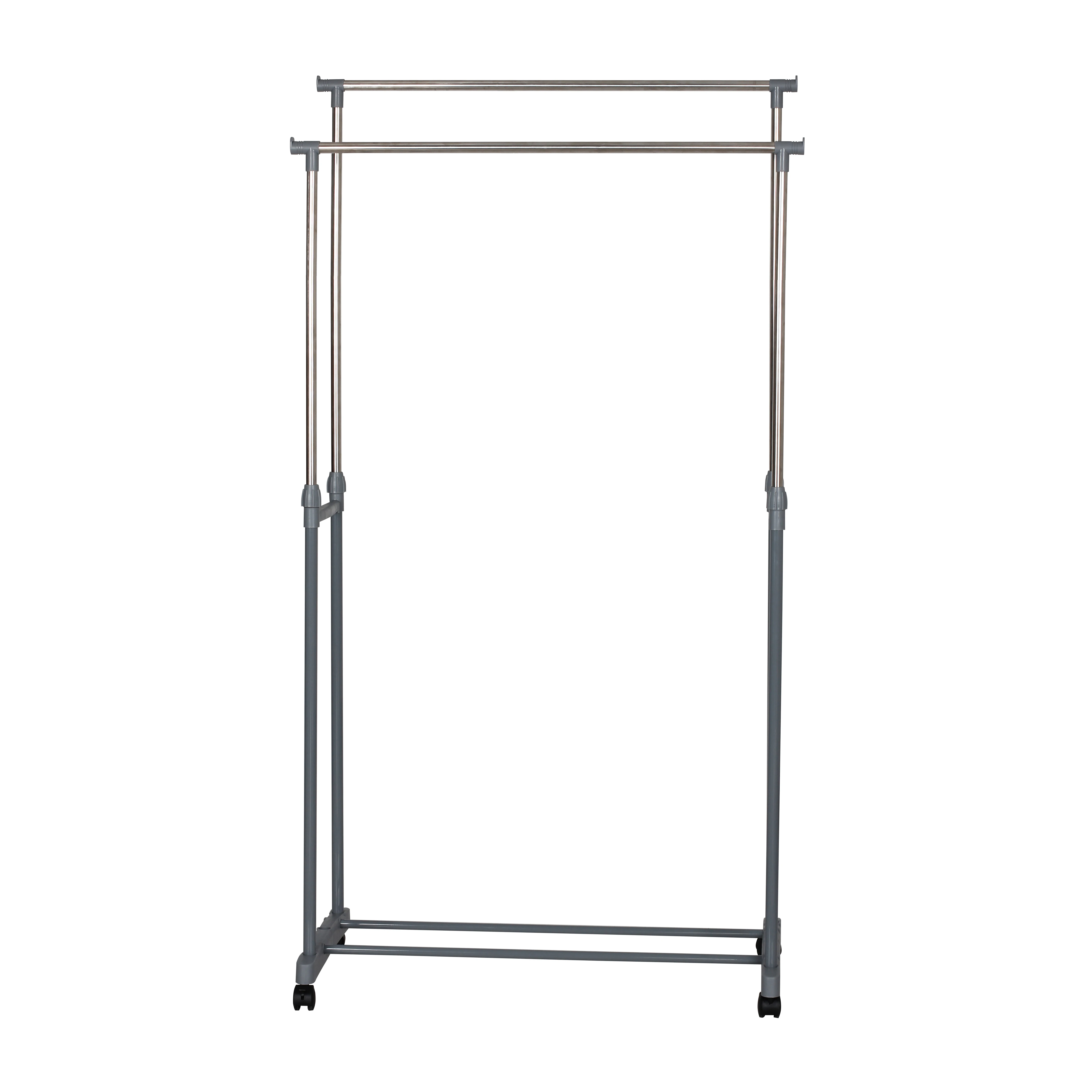 Simple Double Pole Clothes Rack - Adjustable & Eco-friendly