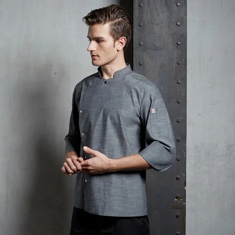 CHECKEDOUT Medium Sleeve Kitchen Staff Work Wear Chef Jacket for Hotel ...