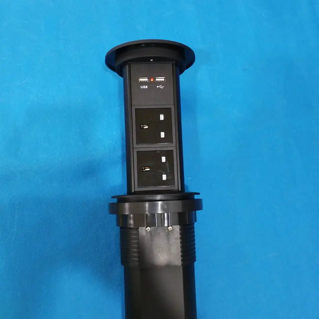 Fully Motorized Kitchen Pop-up Socket With 2 Uk Power Outlet 2 Usb ...