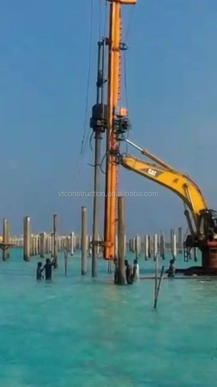 High Bed Excavator Mounted Pile Driver with diesel Pile Hammer for ...