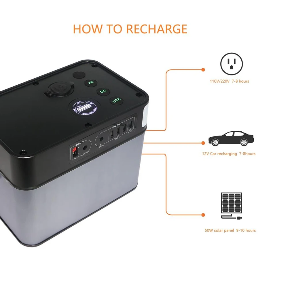 Portable Power Station Generator 110v 220v Emergency Solar Backup ...
