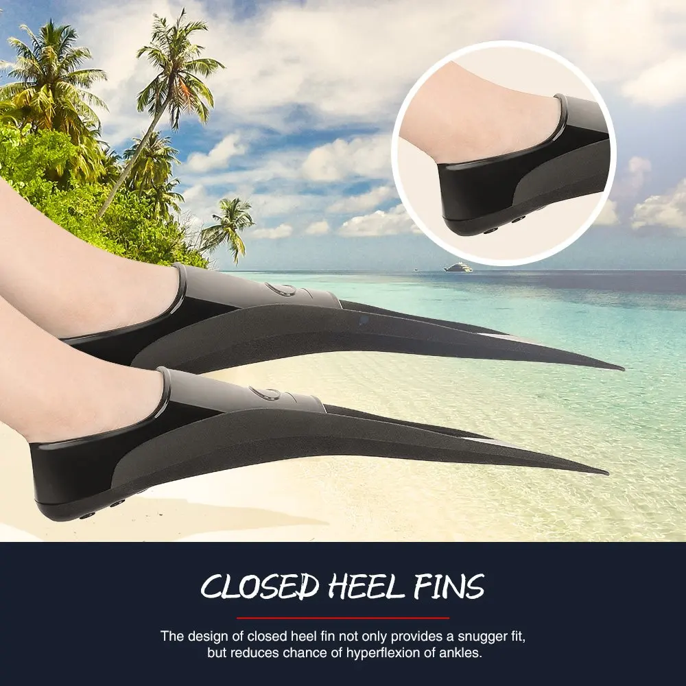 Fins for Swimming Diving Silicone Rubber Open Heel Long Blade Scuba ...