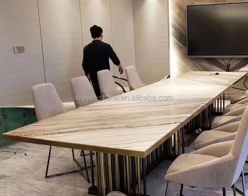 Egg Shape Dining Table - Blue Marble Palissandro Top