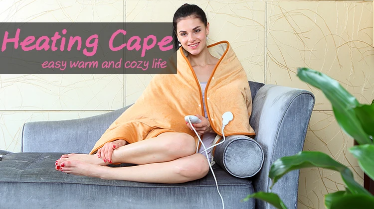 Easy Warm Heating Cape With 3 Heat Settings 120w Super Soft Cosy Fleece ...