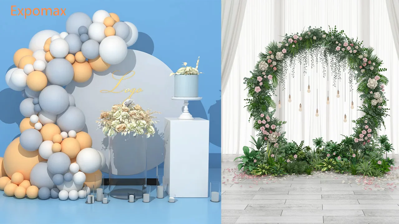 Circle Custom Logo Round Wedding Backdrop Decoration Photo Display ...