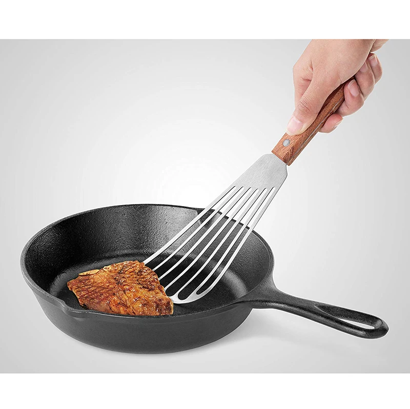 Stainless Steel Slotted BBQ Burger Turner Fish Cooking Spatula BBQ ...