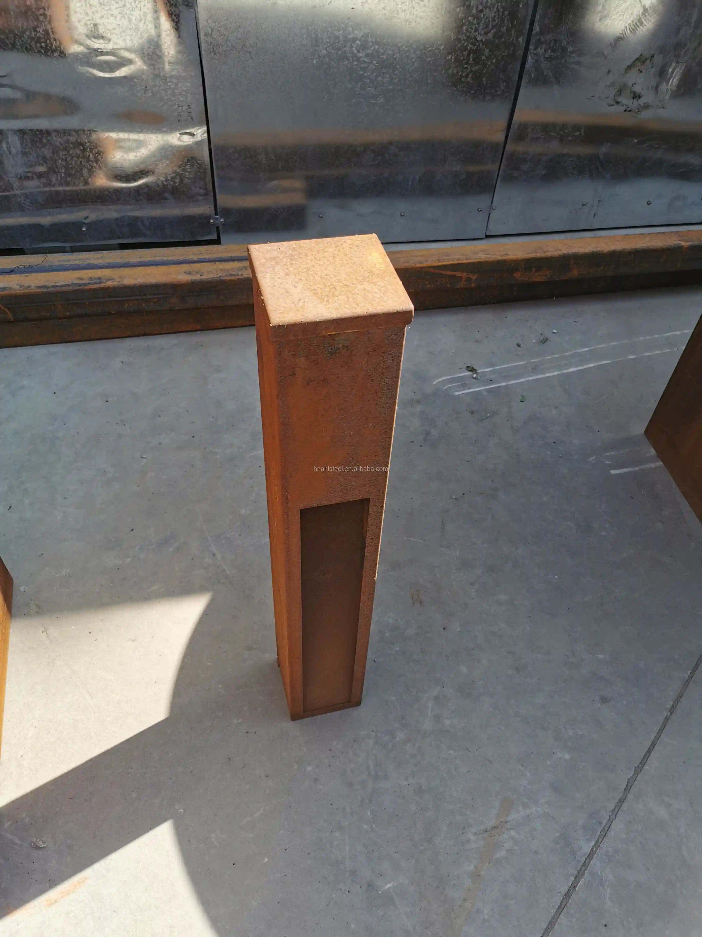 Decorative Garden Lights - Modern Bollards in Corten Steel