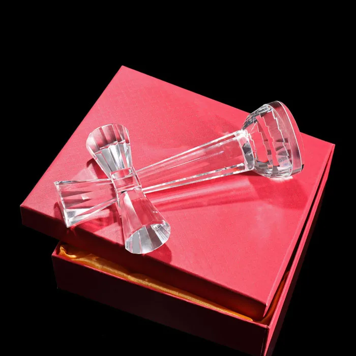 Clear Crystal Glass Standing Cross MH-15550 - Art & Collectible