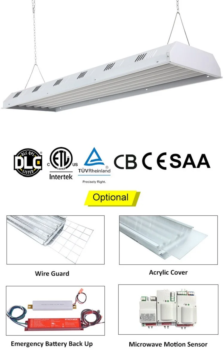 Indoor Commercial Warehouse Dimmable Emergency Pendant Lighting Fixture ...