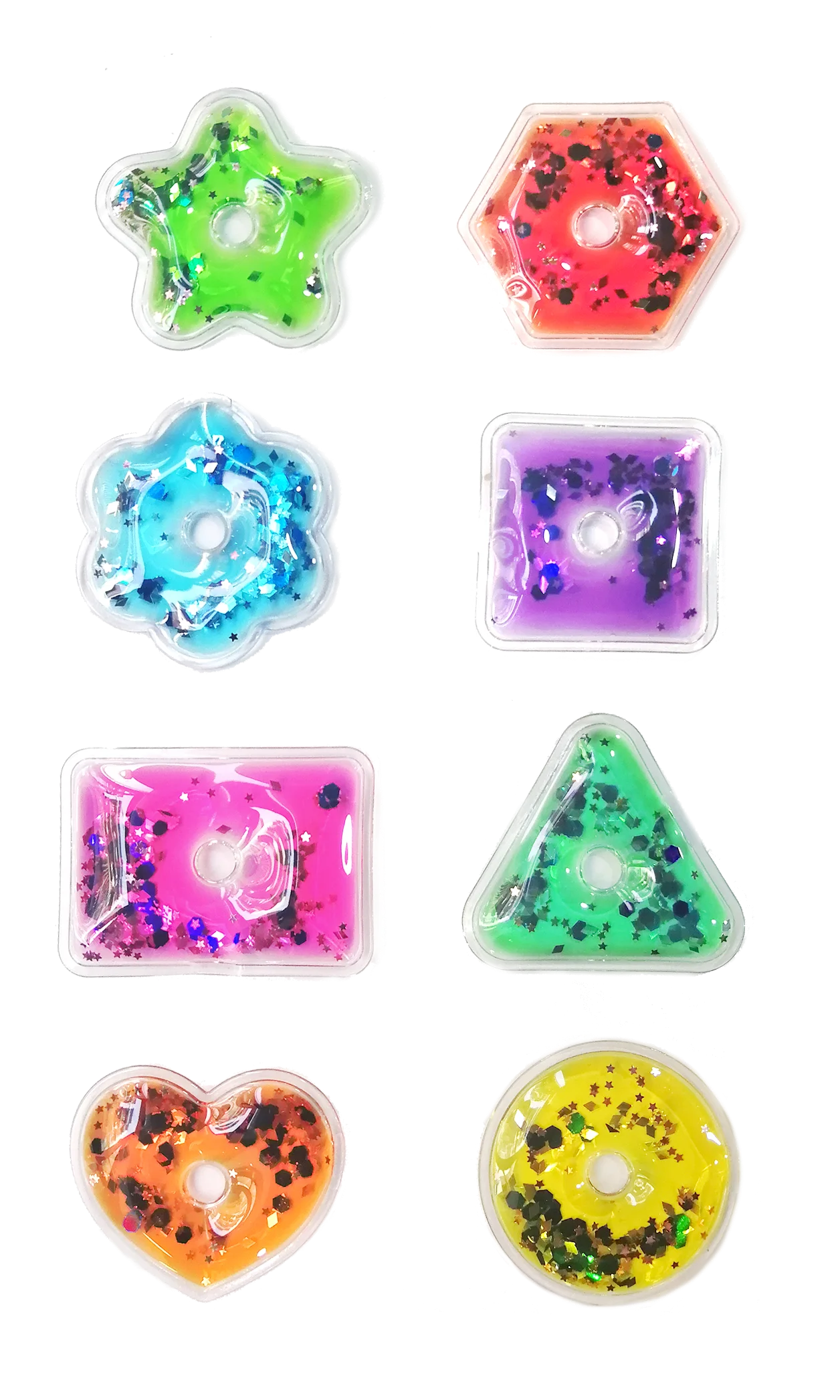 Sensory Toys Squidgy Sparkle Liquid Transparent Lacing Shapes For ...