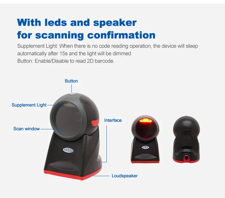 Syble 2D Desktop Barcode Scanner - Efficient & Reliable