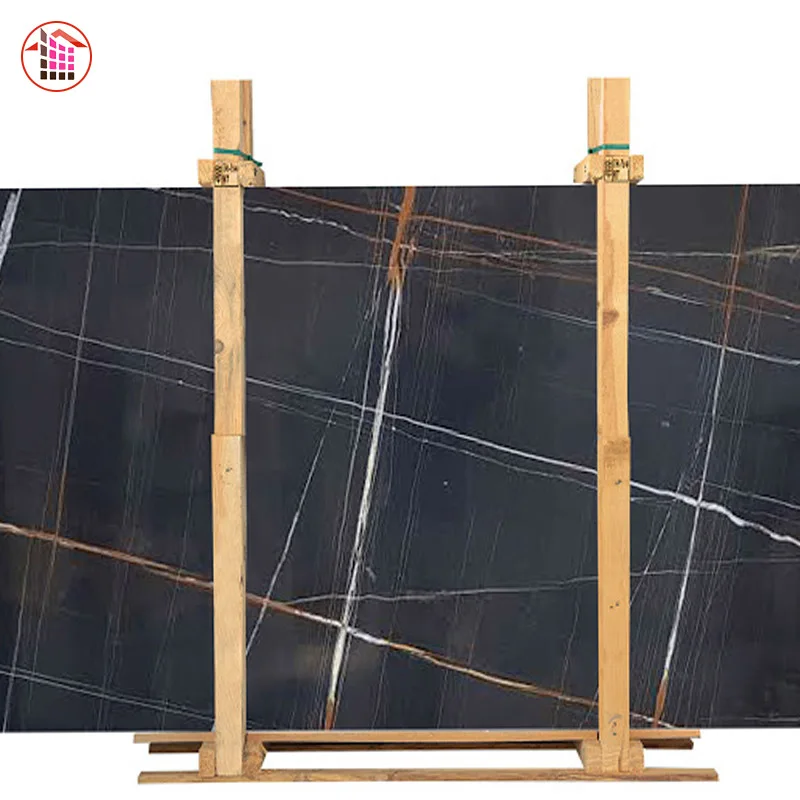 Cheap China Noir St. Laurent Marble Slab Tiles Noir Aziza Marble Sahara ...