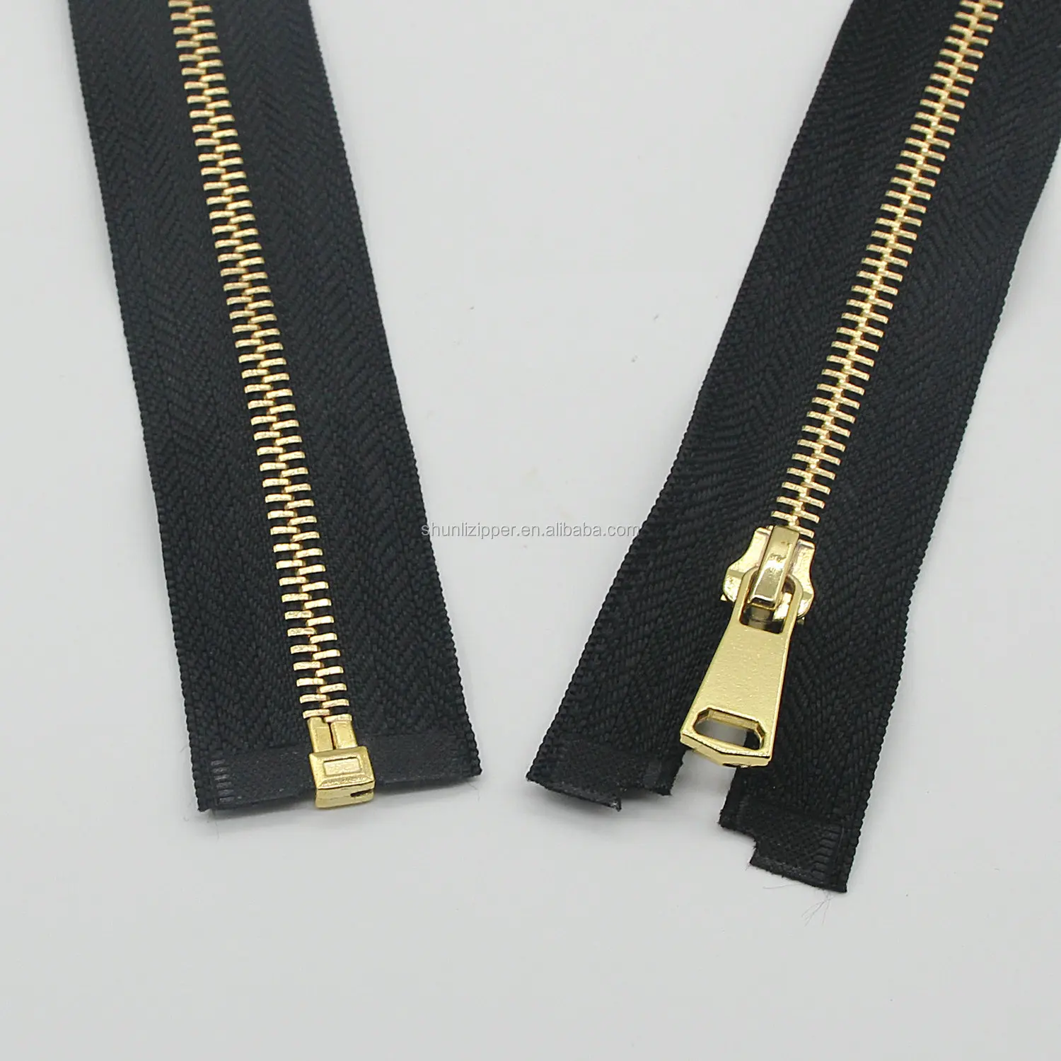 Custom Made Plated Light Gold Metal Zipper - Buy Light Gold Metal ...