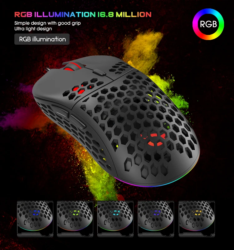 Ultra Light With Holes Rgb Gaming Mouse - Buy Ultra Light Hole,Paracord ...