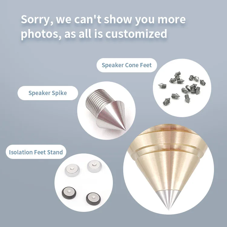 Custom CNC Turning M6 M8 Stainless Solid Speaker Spikes