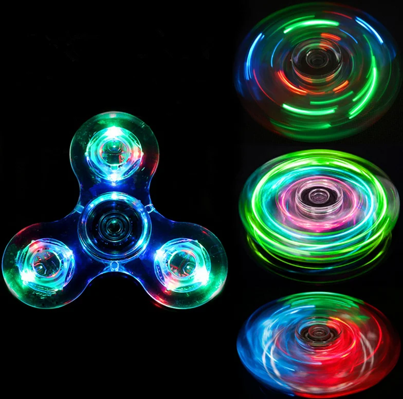 Hot Sale Led Fidget Spinner Crystal Hand Gyro Rotating Stress Relief ...