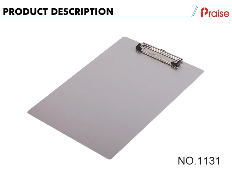 Customizable Letter A4 Aluminum Clipboard with Low Profile Clip