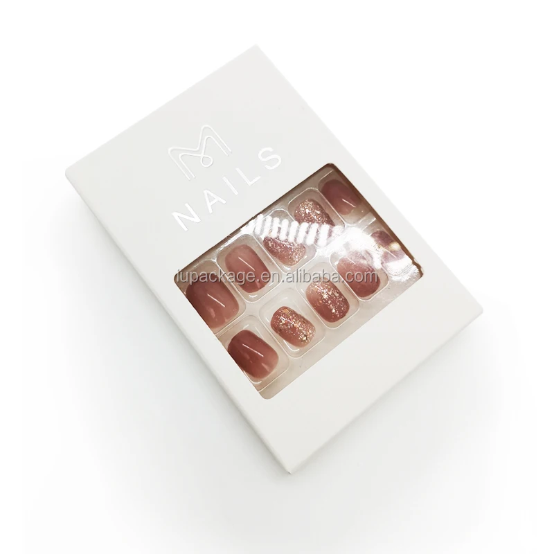 Custom Empty Press On False Nail Box Package Nail Tip Packaging Box ...
