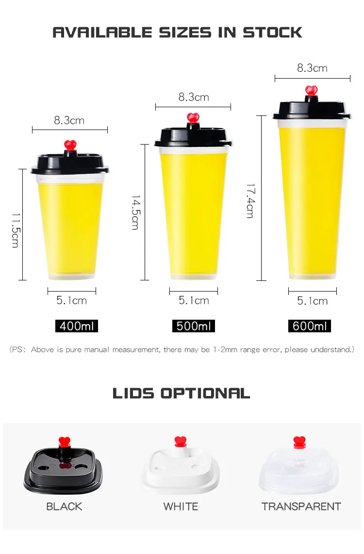 Customized Disposable Transparent Square Plastic Cups